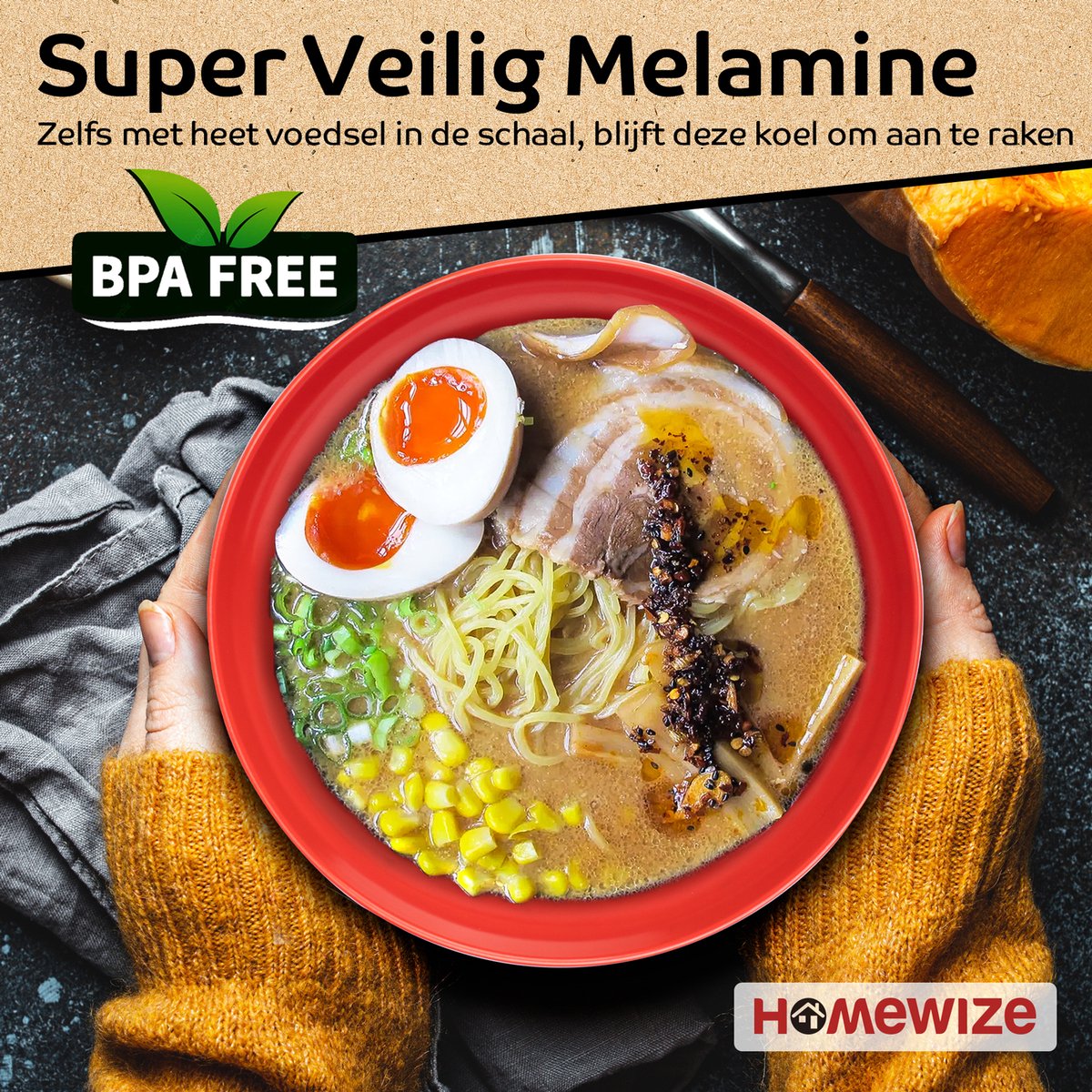 Homewize Ramen Bowl 3x - Set 14-delig - Noodle Kom Set met Soeplepels ...