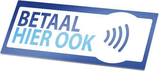 Betaal Hier Ook Contactloos Small Sticker - Set van 3 Stickers - 10 x 4 ...