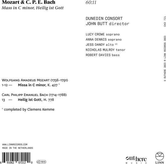 Anna Dennis, Dunedin Consort, Jess Dandy, Nicholas Mulroy - Mozart ...