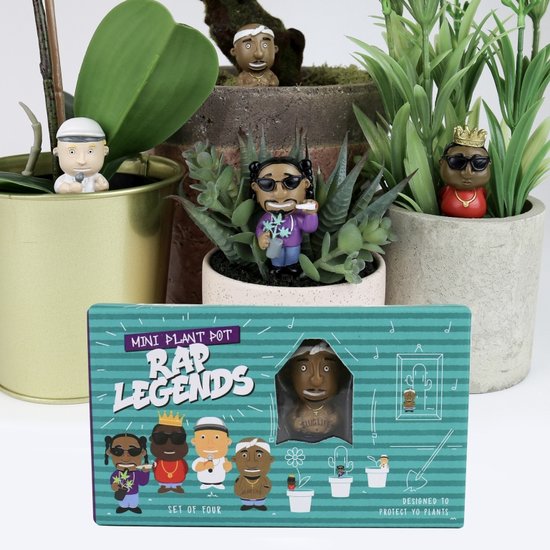 Gift Republic Bloempot Decoratie - Rap / Hiphop Legendes (set van 4) | bol