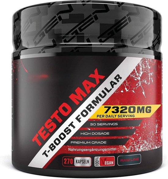 Testosterone Booster / Testo MAX - 270 capsules - Extra sterk: Hoog ...