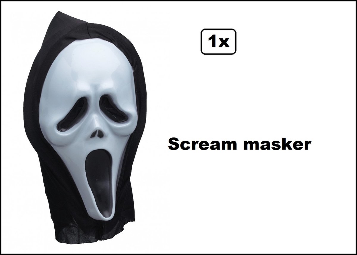 Masker Scream met hoofddoek -Halloween creepy griezel horror festival ...