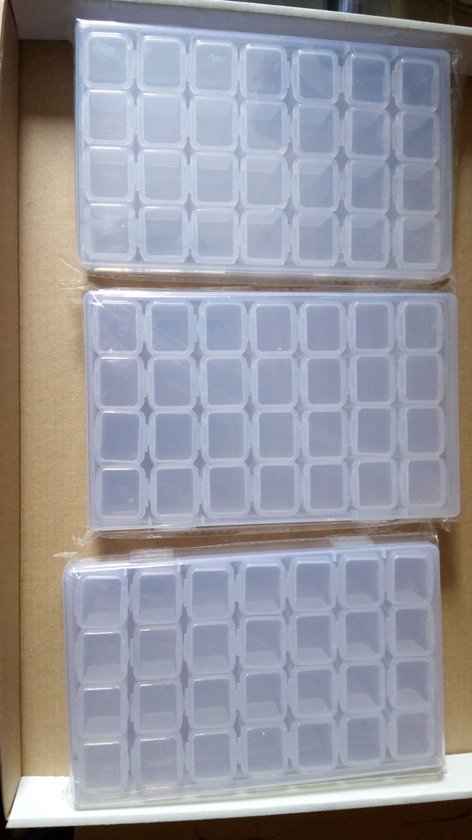 DHH - 3 Sorteerdozen en 1 stikkervel – Diamond Painting Opberg box - 28 ...