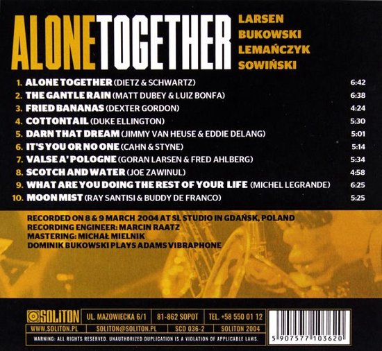 Larsen, Bukowski, Lemańczyk, Sowiński: Alone Together [CD], Dominik Bukowski | Muziek | bol