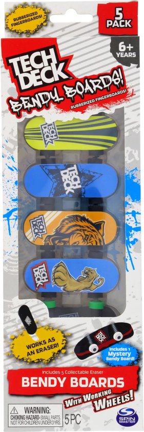 Teck Deck - 5 Pack - Bendy Boards- Mini skateboards - Vinger skateboard ...