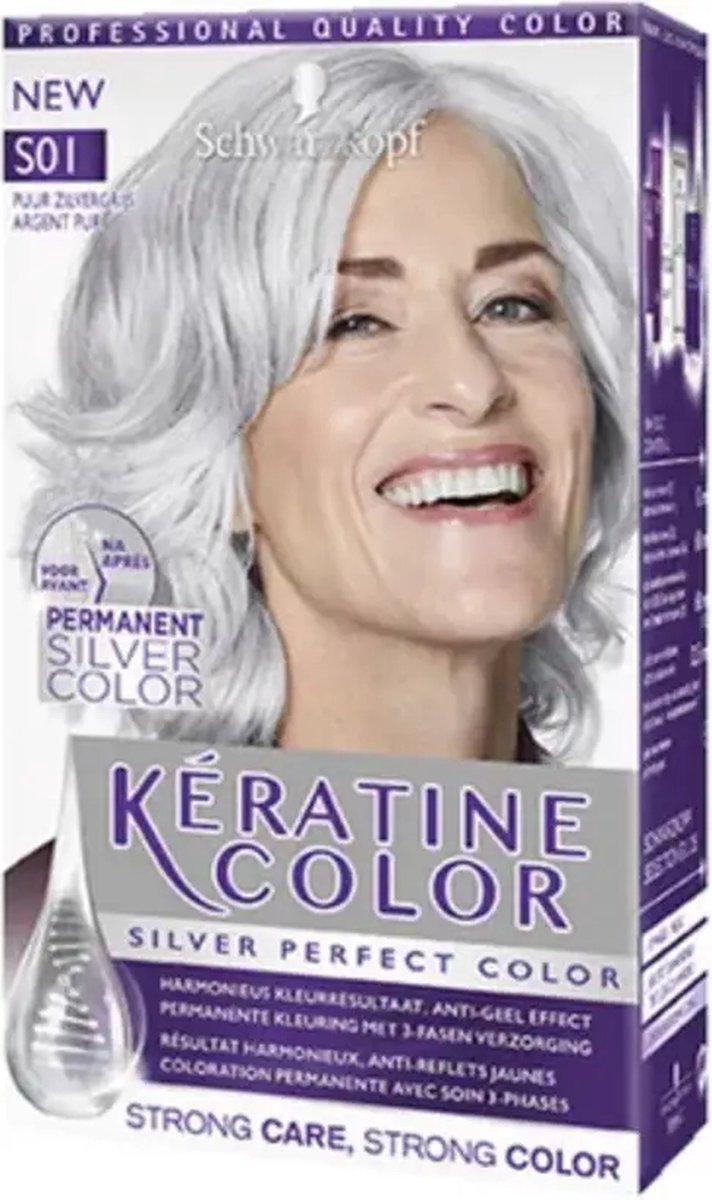 Schwarzkopf Keratine Color Silver - S01- Elegant Grijs Haarverf - 1 ...