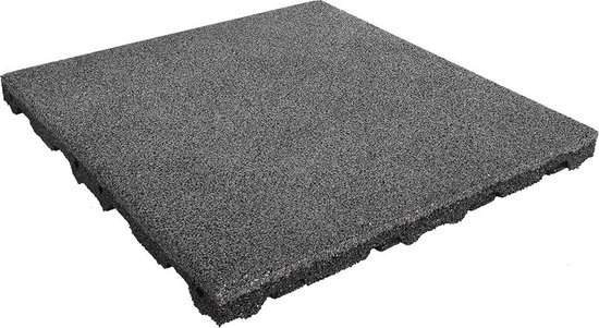 Rubber tegel 75 mm - 50 x 50 cm - Grijs | bol.com