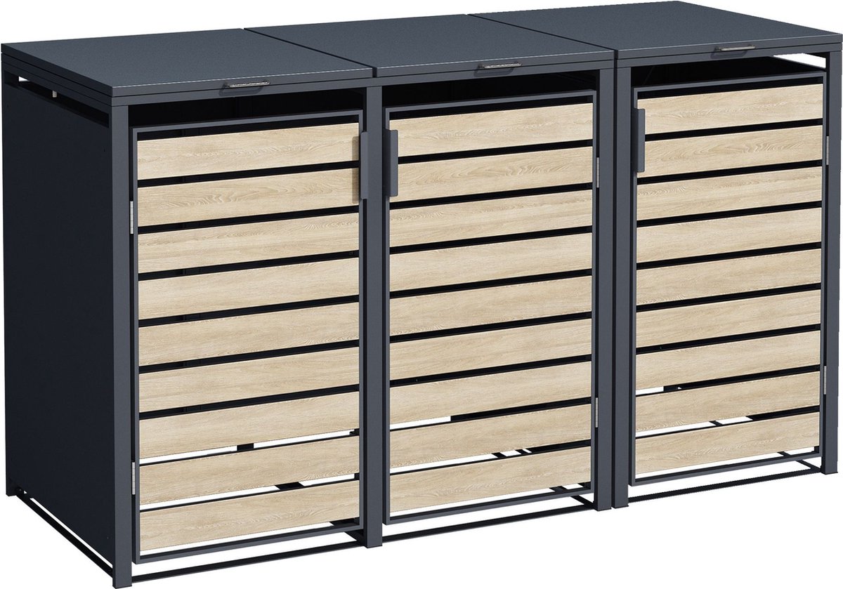 Container ombouw Thijs - metaal - 3 containers | bol