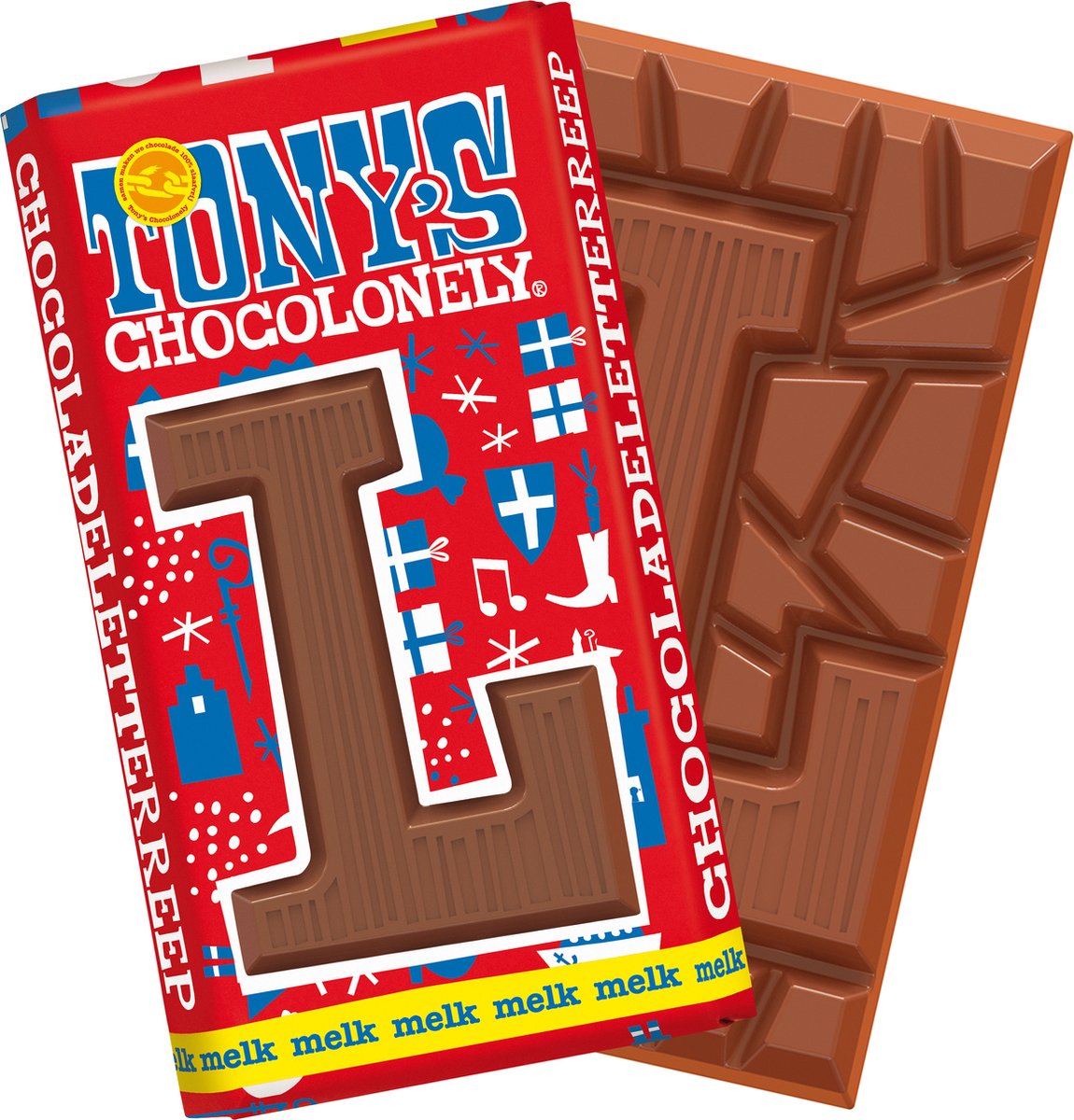 Tony's Chocolonely Chocolade Letter L - Melkchocolade Reep ...