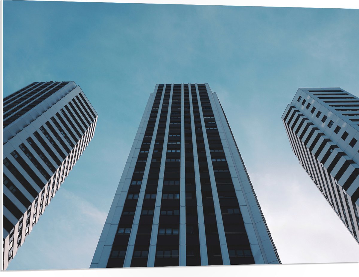 PVC Schuimplaat - Gebouwen - Flats - Hoog - Onderaanzicht - Ramen ...