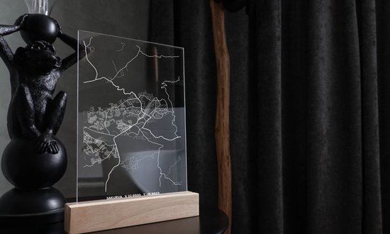 Sakubva kaart op plexiglas | poster van je stad - vensterbankdecoratie ...