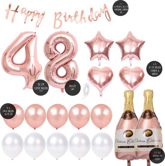 48 Jaar Verjaardag Cijferballon 48 - Feestpakket Snoes Ballonnen Pop ...