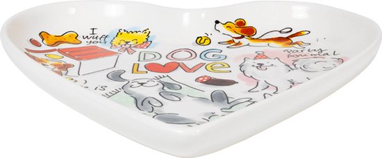 Blond Amsterdam Hart bord hond - 22cm - Dog Love - Voor snack of ...