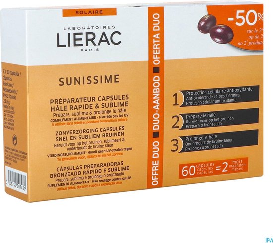 Lierac Solaires Sunissime Préparateur Capsules 2x30 Capsules Anti-Aging ...