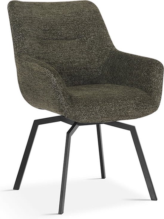 Stoel Denise Groen - Stof - Zithoogte 45 cm - Zitdiepte 44 cm - Met ...