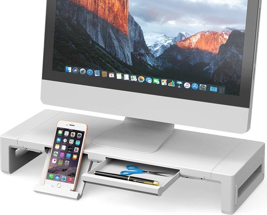 Monitor standaard met lade, in breedte verstelbaar computer standaard ...