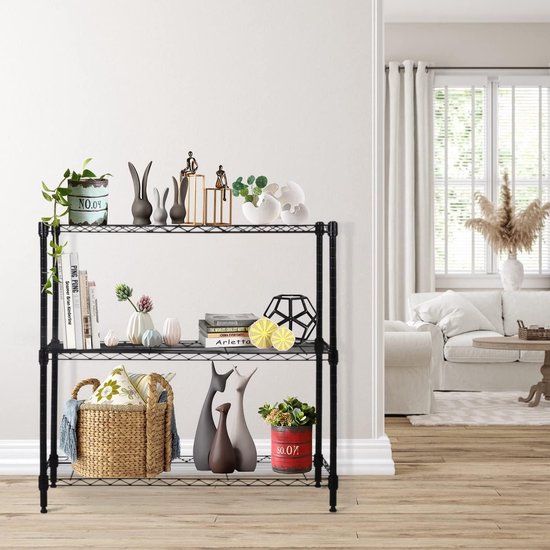 Opbergplank met 3 planken, zware plank met in hoogte verstelbaar rek en ...