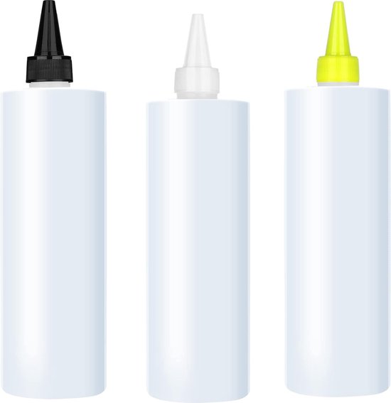 Knijpfles Plastic Knijpfles 16oz Sausfles met doppen Geen lekkage ...