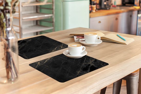 Placemat marmer goud - Gouden placemats kunststof - 45x30 cm - 6 stuks ...