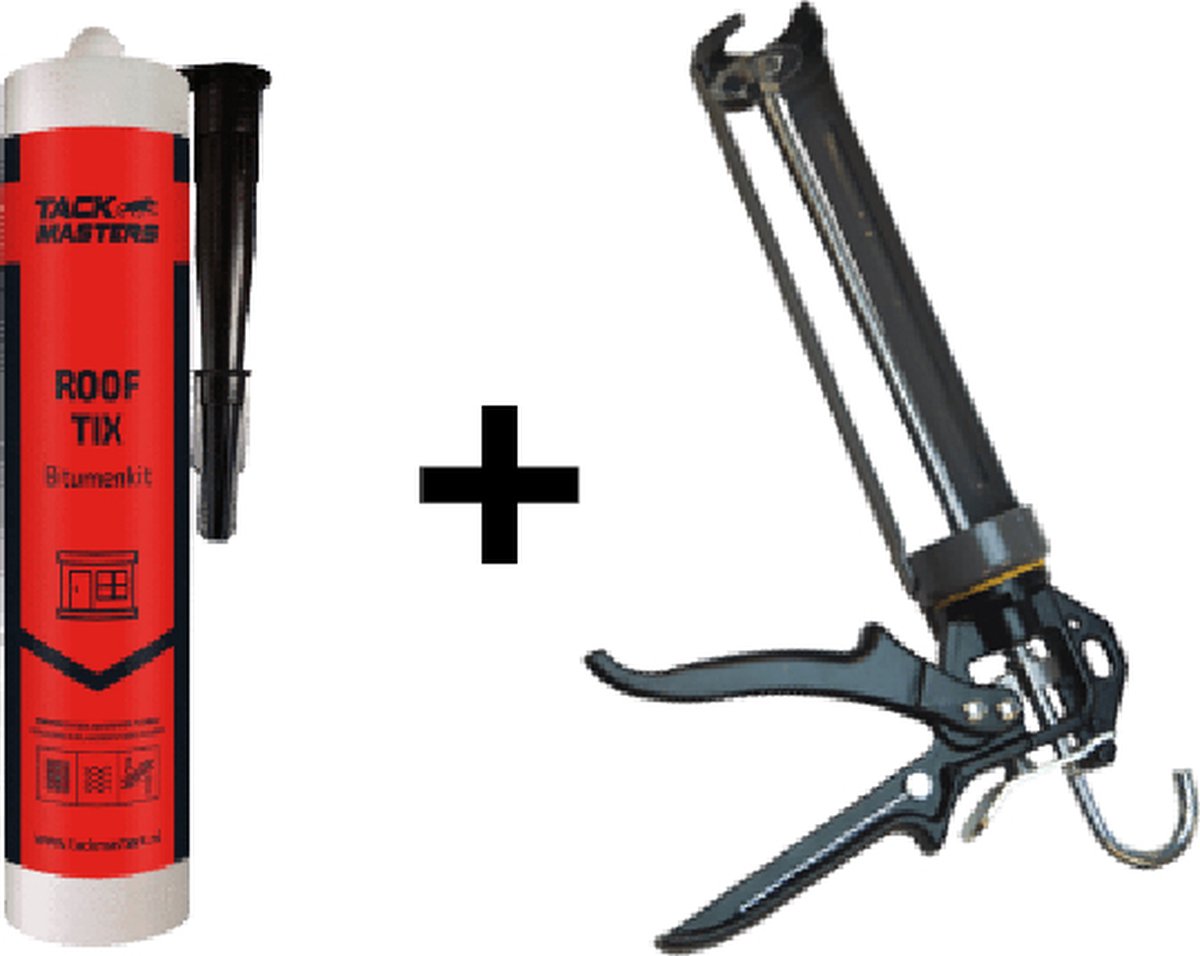 Tackmasters® Roof Tix Bitumenkit + kitpistool - 310ml Koker - Kit ...