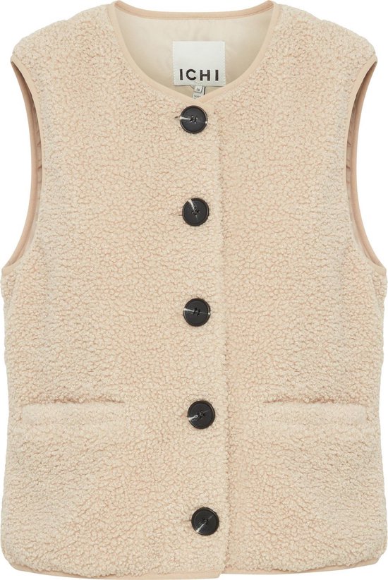 ICHI - Gilet Teddy Beige | bol