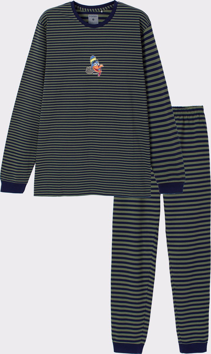 Woody pyjama heren - kalkoen - streep - 232-10-PLD-Z/953 - maat L | bol