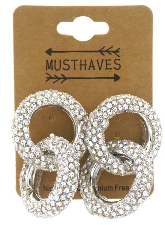 Statement Oorbellen met Kralen - Oorringen - 4x2,5 cm - Zilverkleurig | bol