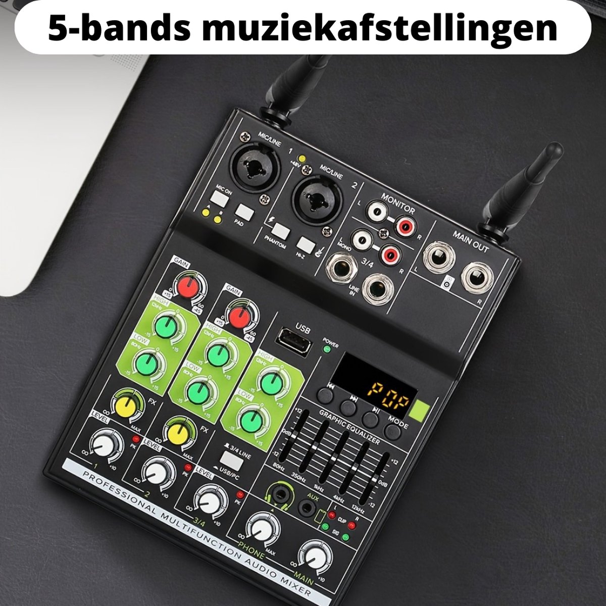 Arvona Mengpaneel - Mengpaneel met Twee Microfoons - Mengpaneel DJ ...