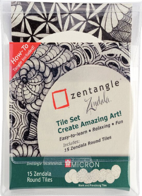 Zentangle Zendala 15 round tiles | bol