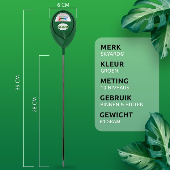 SKYARD® XL Vochtmeter voor Planten - Extra Lange Vochtigheidsmeter ...
