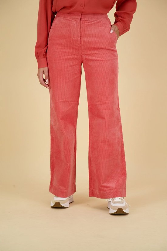 MSCH Copenhagen - Broek Geggo Rib Koraal - Vrouwen - Maat 40 | bol