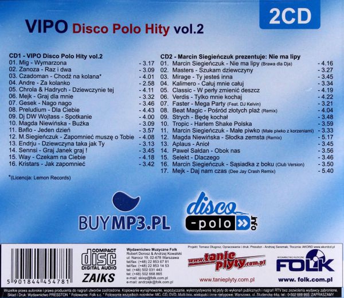 Vipo Disco Polo Hity Vol. 2 [2CD], Various | Muziek | bol.com