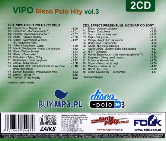 Vipo Disco Polo Hity Vol. 3 [2CD], | Muziek | bol.com