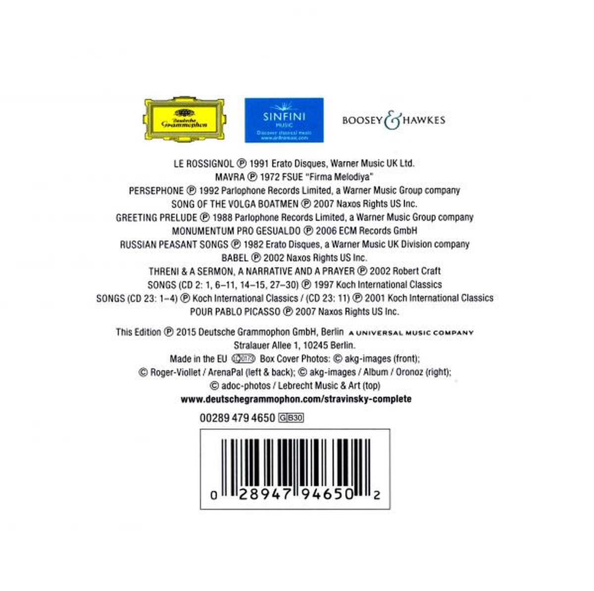 Various - Igor Stravinsky Complete Edition (L, various artists | Muziek ...