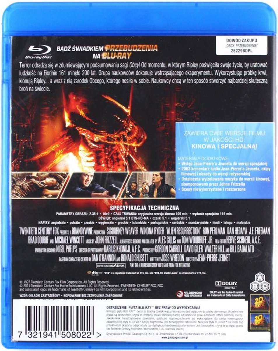 Alien: Resurrection [Blu-Ray] (Blu-ray), Nito Larioza | Dvd's | bol.com