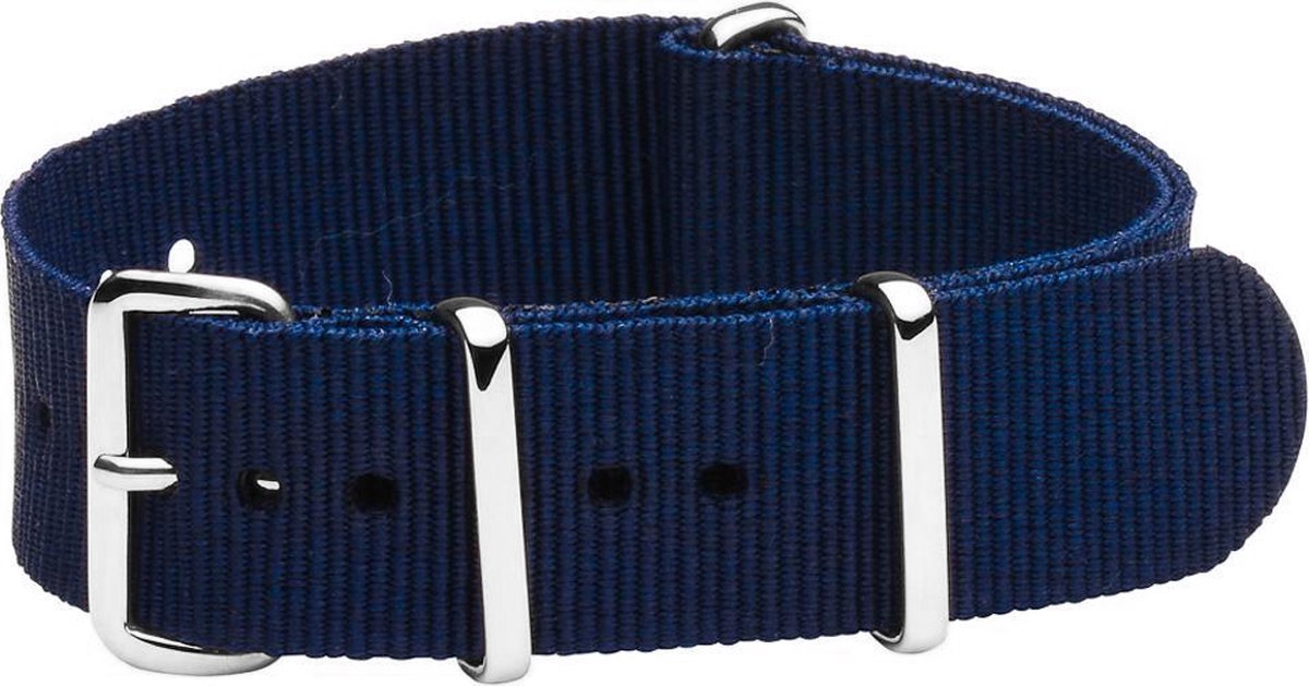 Premium Navy Blue Nato strap 18mm - Horlogeband Blauw. Bij het ...