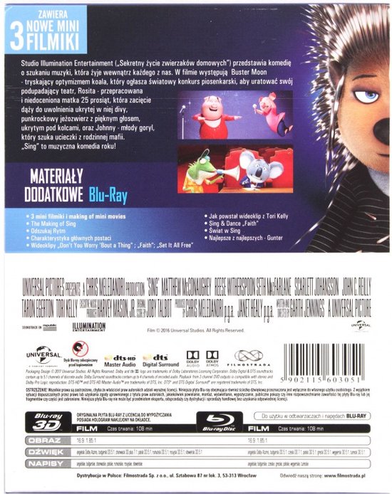 Sing [Blu-Ray 3D]+[Blu-Ray], Scarlett Johansson | Dvd's | bol