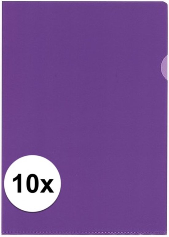 10x stuks documenten Insteekmapjes - paars - A4 formaat - 21 x 30 cm ...