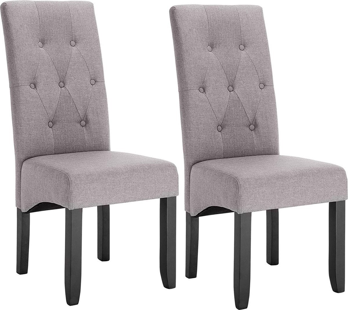 Linnen Eetkamerstoelen met Hoge Rugleuning - Set van 2 ...