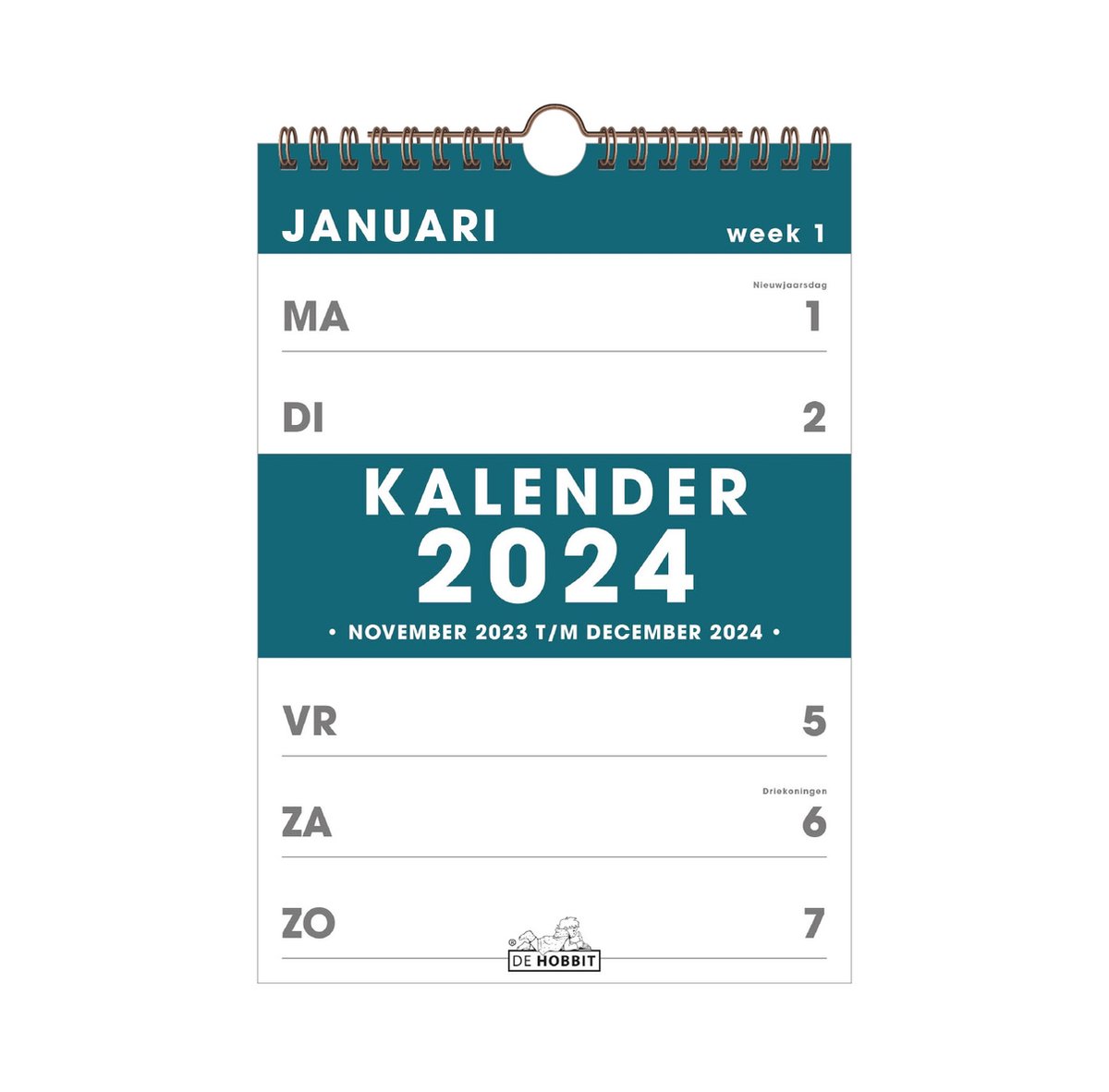 Weekkalender 2024 - Spiraalkalender 2024 - GROEN - nr. 2 (21 cm x 15cm ...
