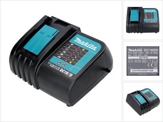 Makita DC 18 SD acculader 7,2 V - 18 V voor Li-Ion accu ( 194533-6 ) | bol