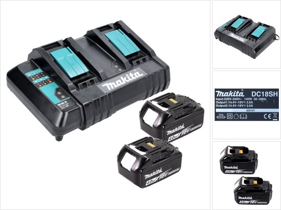 Makita Power Source Kit 18 V met 2x BL 1840 B 4.0 Ah accu ( 197265-4 ) + DC 18 SH... | bol