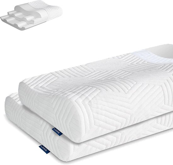 Hoofdkussen nekkussen 6 stuks, in hoogte verstelbaar kussen traagschuim ergonomisch 50... | bol