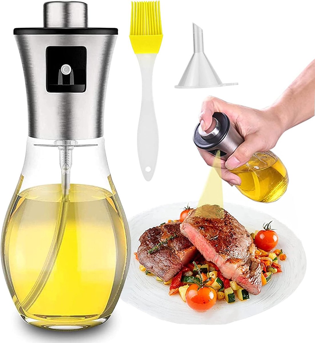 200 ml, oliespray, multifunctionele verstuiver, azijn en oliedispenser ...