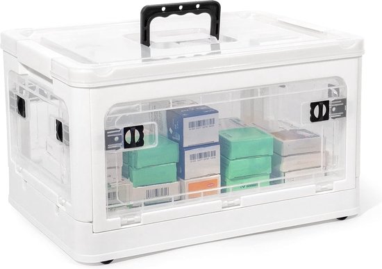 Opbergdoos met deksel, 25 liter, medicijnbox, opbergdozen, kisten ...