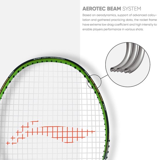 Li-Ning Wind Lite 700 Carbon Fiber Strung Badminton Racket met gratis ...