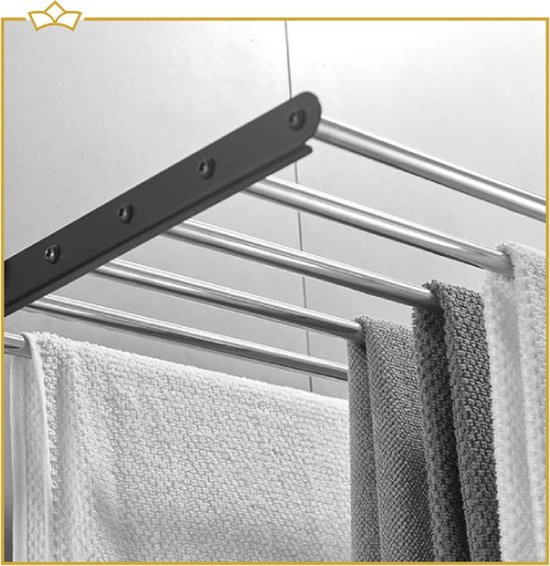 ATTREZZO® Wasrek inklapbaar - Wanddroogrek - Wasrek Muur - RVS ...