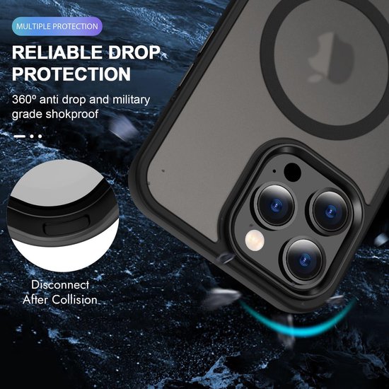 Casify Classic Hybrid iPhone 13 Pro Hoesje met MagSafe - Mat Zwart ...