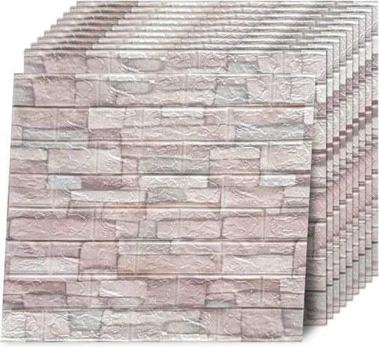Stuk/pak 3D behang 38 x 35 cm, zelfklevend baksteen steenlook ...