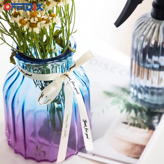 Glass vase gradient multicolor vase, home, office, living room ...